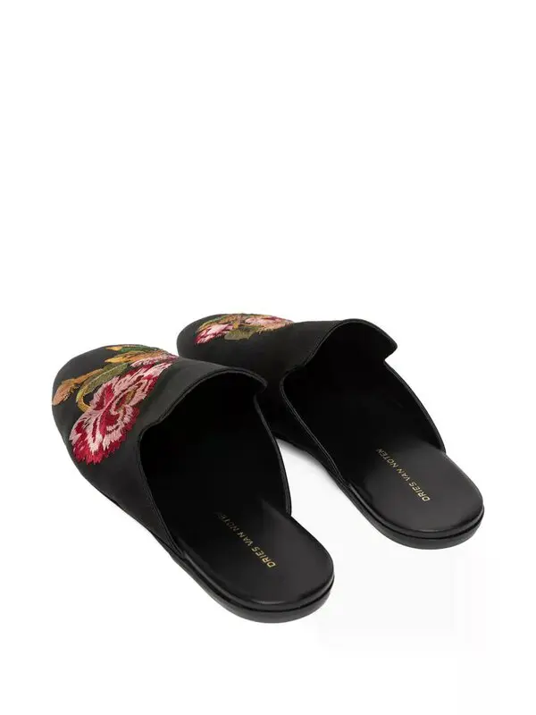 Dries Van Noten Floral-embroidered Mules