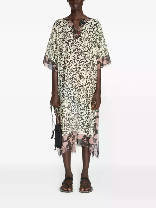 Dries Van Noten Printed Kaftan - Neutrals