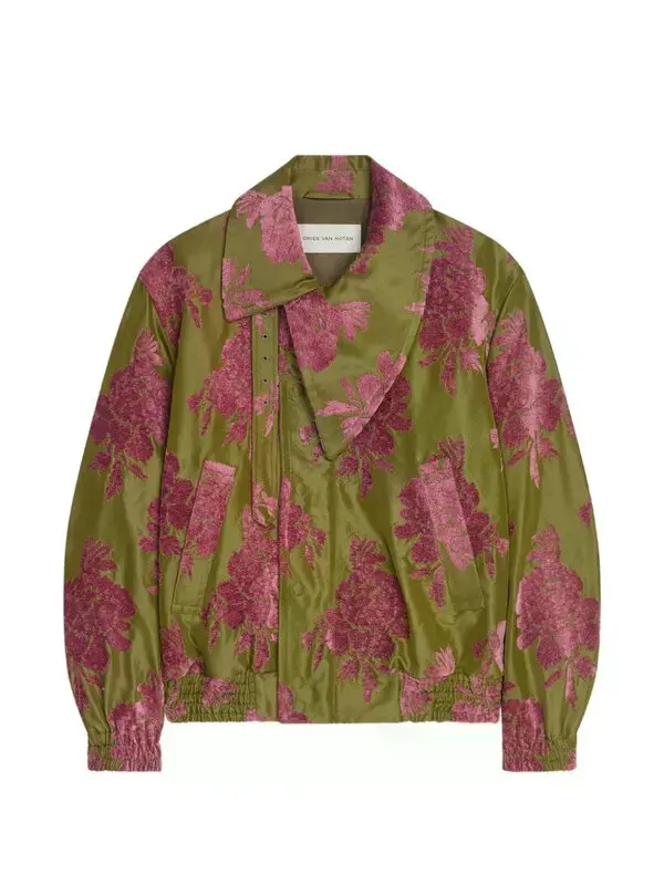Dries Van Noten Floral Print Bomber Jacket - Green