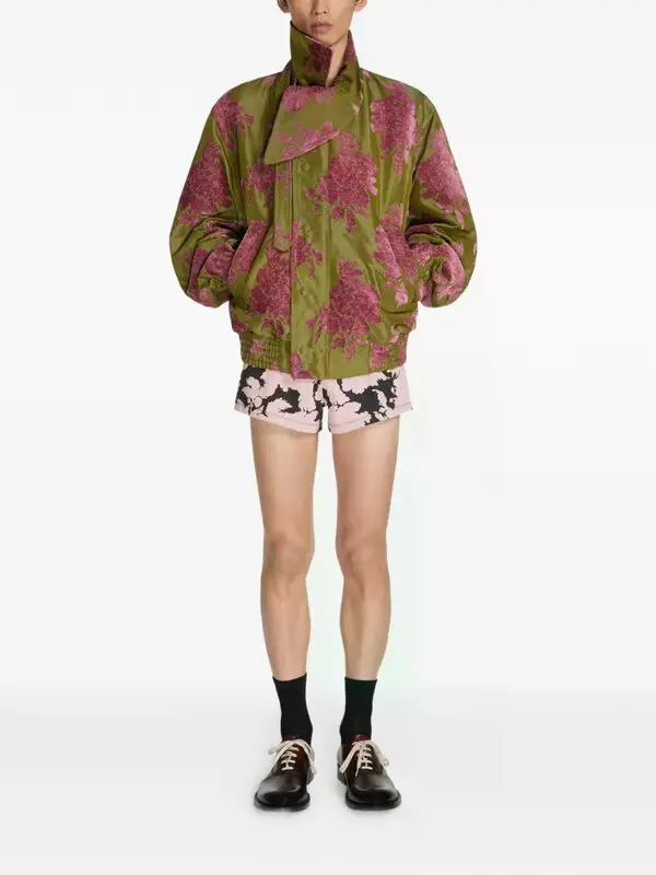 Dries Van Noten Floral Print Bomber Jacket