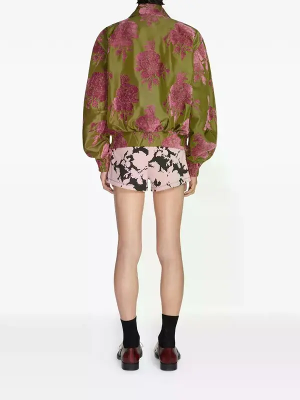 Dries Van Noten Floral Print Bomber Jacket