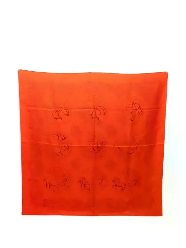 Hermès Carres 90 Printed Silk Scarf - Orange