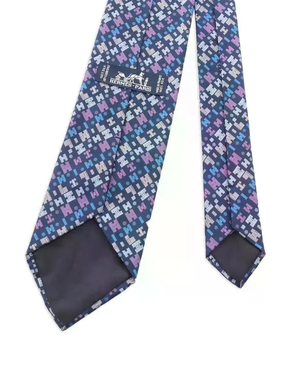 Hermès 2010s Patterned Standard Silk Tie