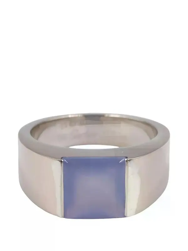 CARTIER 2010s Tank Chalcedony Ring - Silver