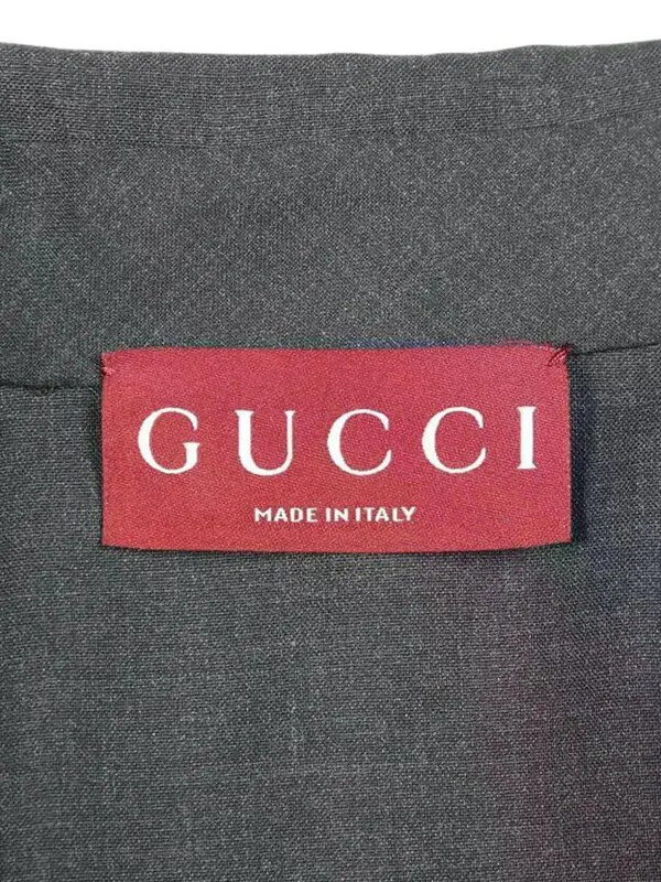 Gucci 2010s Horsebit Wool Midi Shirt Dress