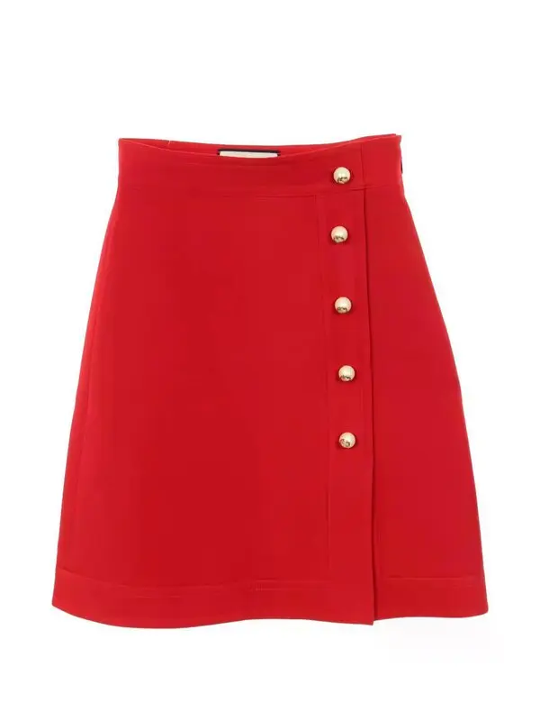 Gucci 2010s Pearl Button A-line Mini Skirt