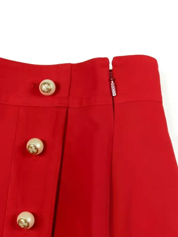 Gucci 2010s Pearl Button A-line Mini Skirt