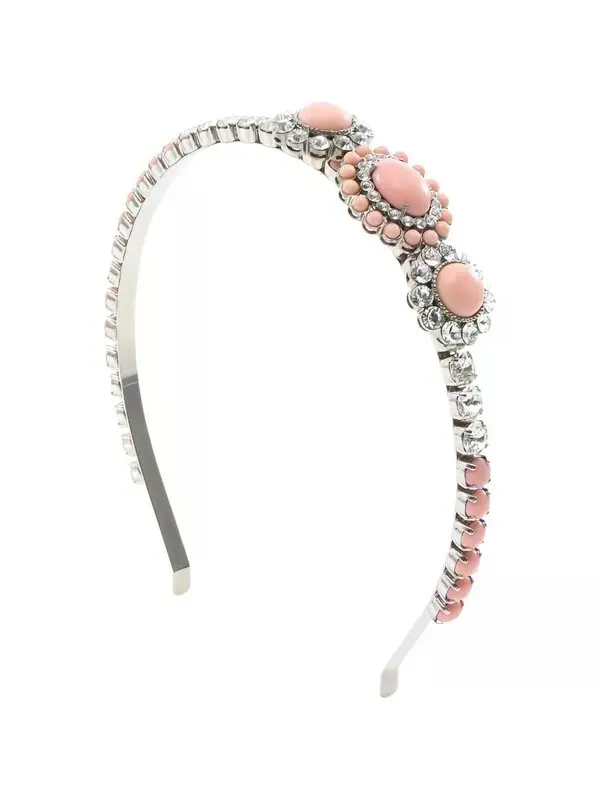 Miu Miu Rhinestone Headband - Silver