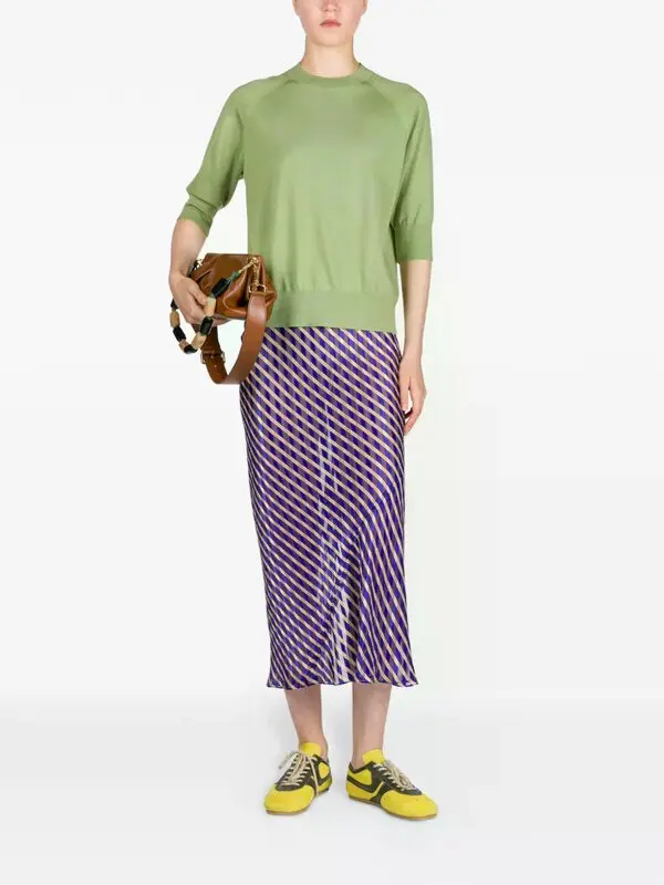 Dries Van Noten Pleated Leather Clutch With Beaded Strap
