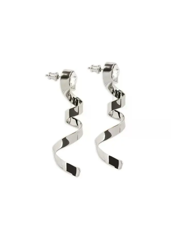Dries Van Noten Swirl Crystal Earrings - Silver