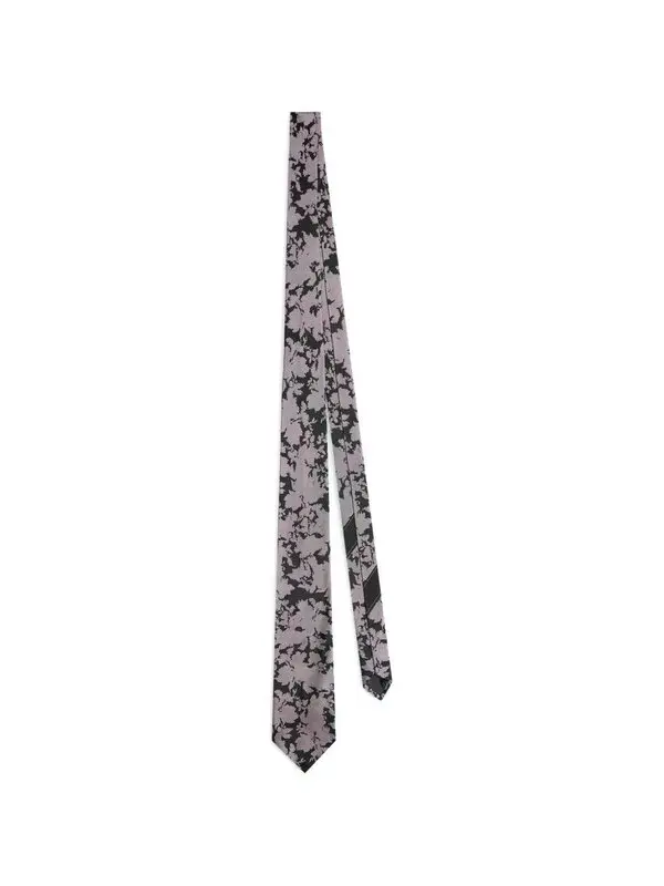 Dries Van Noten Printed Silk Necktie - Purple
