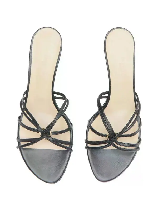 Le Monde Beryl Sofia Strappy Leather Sandals - Black