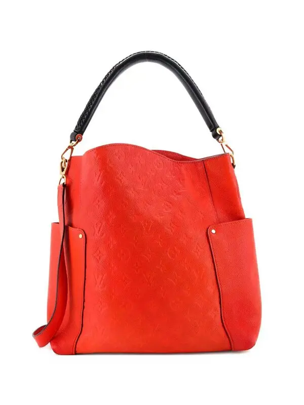 LOUIS VUITTON Bagatelle Monogram Empreinte Leather Hobo Bag - Orange