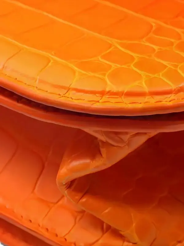 Balenciaga Gossip Croc-embossed Shoulder Bag - Orange