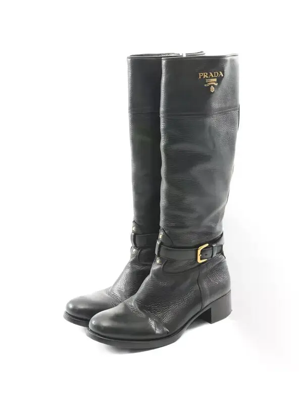 Prada 2000s Buckle Leather Boots