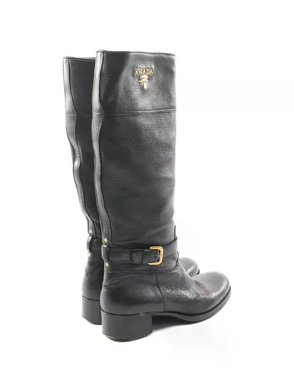 Prada 2000s Buckle Leather Boots