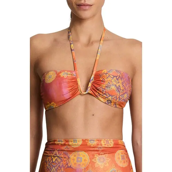 Ralph Lauren Shirred V-wire Bikini Top - Coral Multi