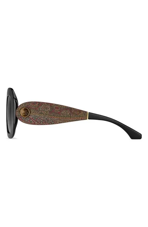 Etro 52mm Rectangular Sunglasses - Black/dark Grey
