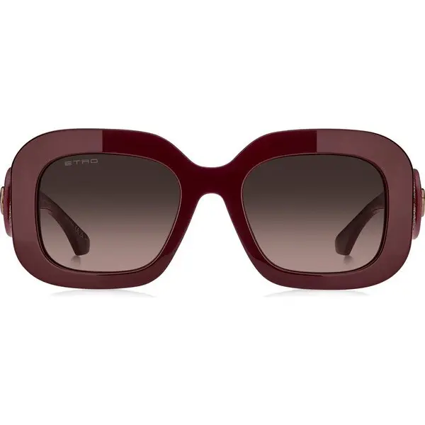 Etro 52mm Rectangular Sunglasses - Burgundy/brown