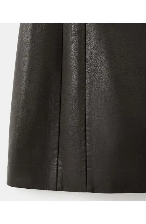 Mango Strapless Faux Leather Mini Dress