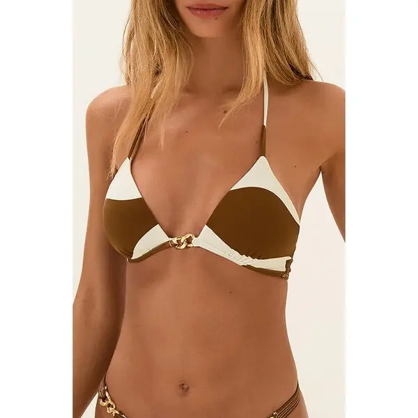 VIX PAULA HERMANNY Balance Angie Mabel Bikini Top - Brown Multi