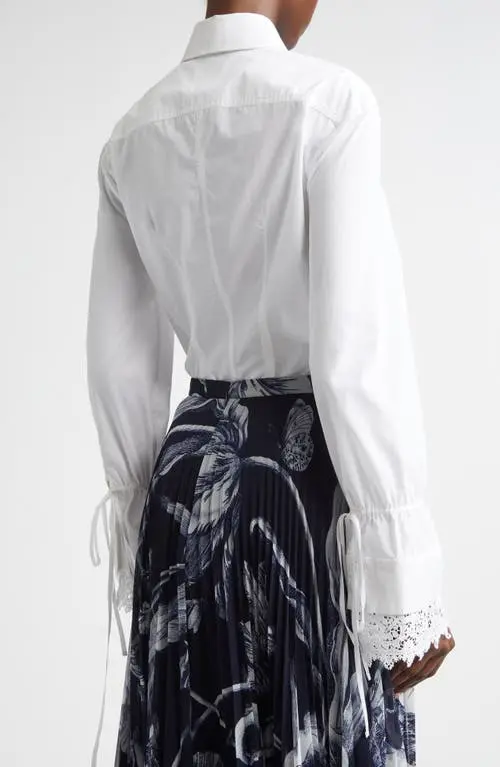 Erdem Tie Cuff Cotton Button-up Shirt