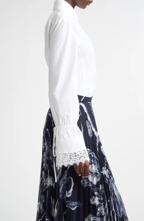 Erdem Tie Cuff Cotton Button-up Shirt