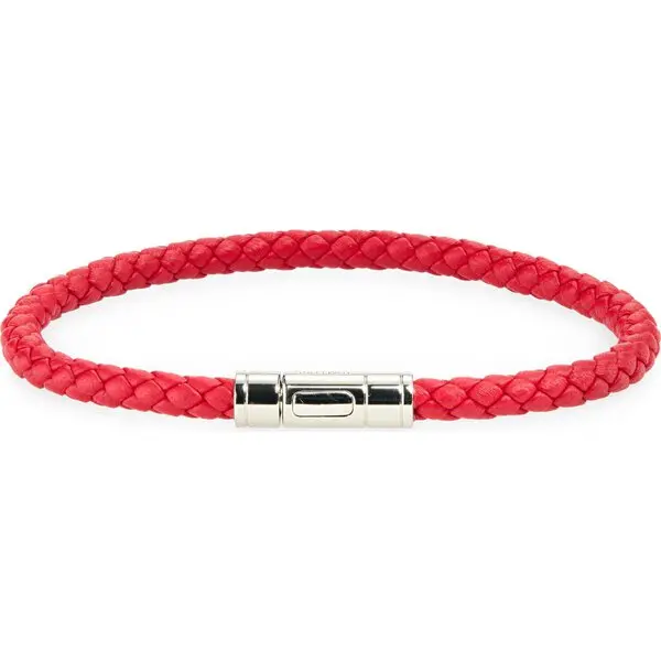 TOM FORD Braided Leather Bracelet - Scarlet