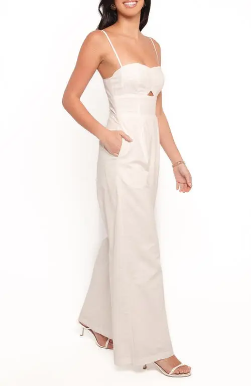 PETAL & PUP Metra Cutout Linen & Cotton Jumpsuit