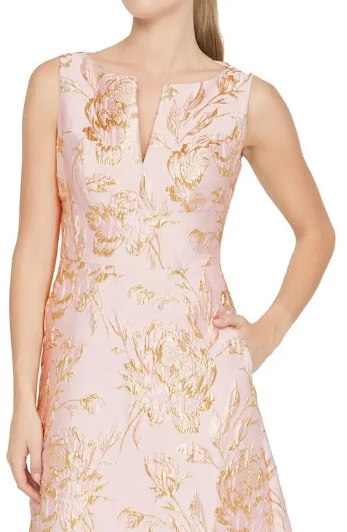 KAY UNGER Guilietta Floral Jacquard Gown