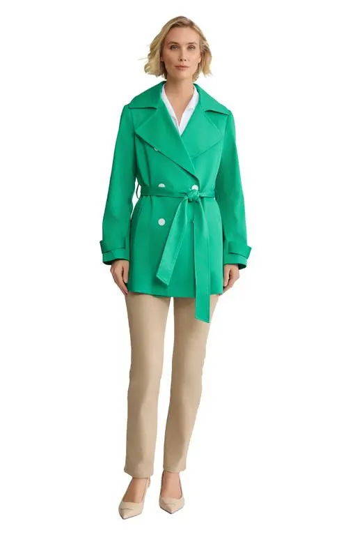Jones New York Double Breasted Trench Coat - Kelly