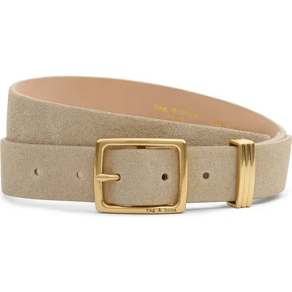 Rag & Bone X Boyfriend 2.0 Suede Belt - Taupe Suede