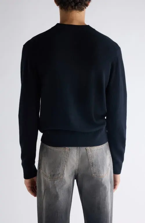 Acne Studios Kalas Core Face Patch Wool & Yak Hair Sweater - Black