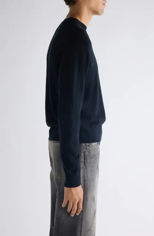 Acne Studios Kalas Core Face Patch Wool & Yak Hair Sweater - Black