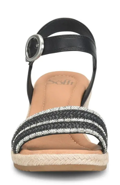 SOFFT Inez Ii Espadrille Platform Wedge Sandals - Black