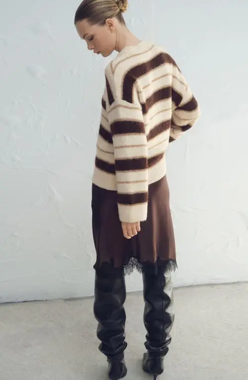 Mango Striped Sweater - Ecru