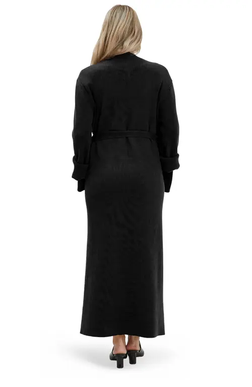 NOM MATERNITY Emaline Full Length Maternity Cardigan - Black