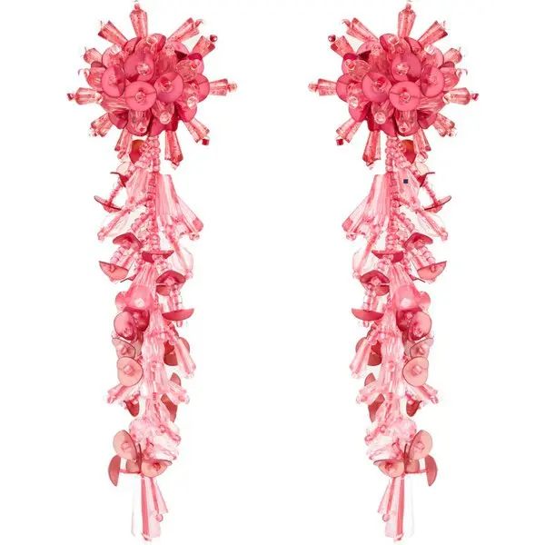 Oscar De La Renta Bouquet Cascade Clip-on Earrings - Rose