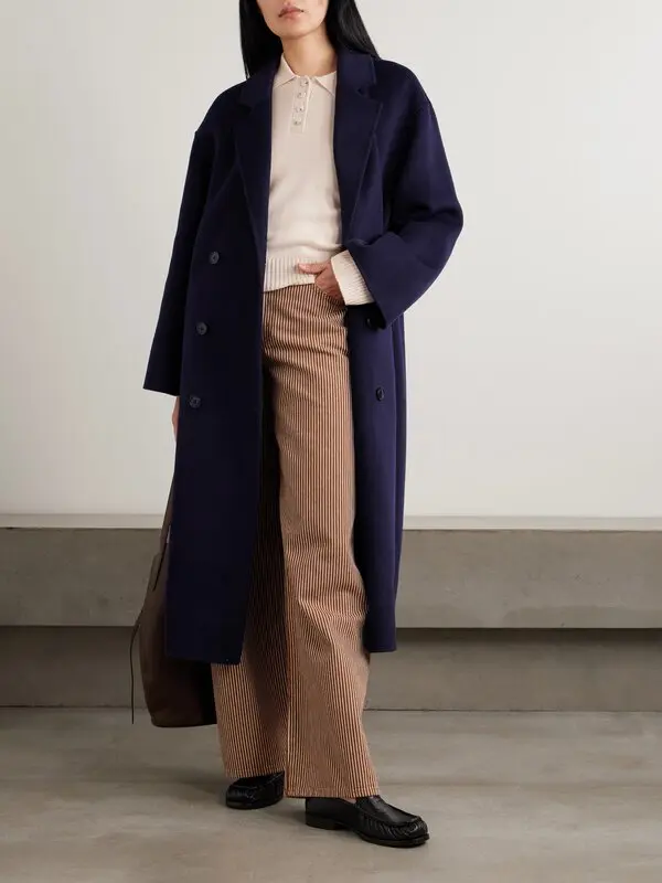 Loulou De Saison Borneo Double-breasted Wool And Cashmere-blend Coat - Blue
