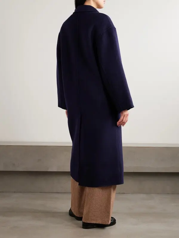 Loulou De Saison Borneo Double-breasted Wool And Cashmere-blend Coat - Blue