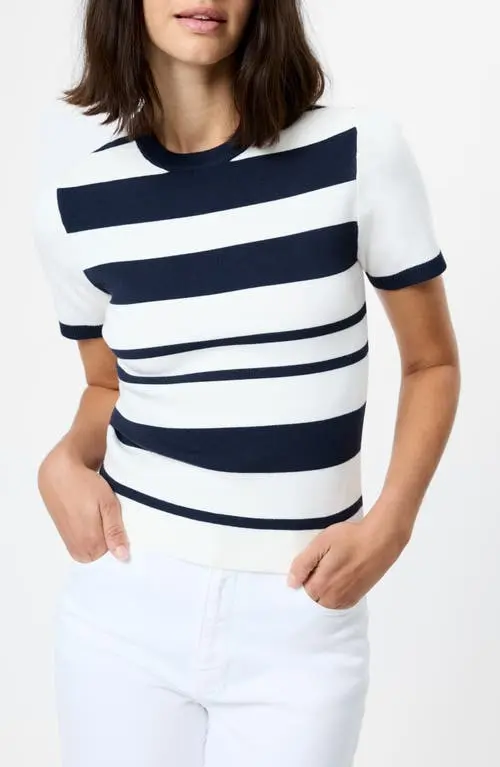 French Connection Striped Knit Top - Summer White-marine