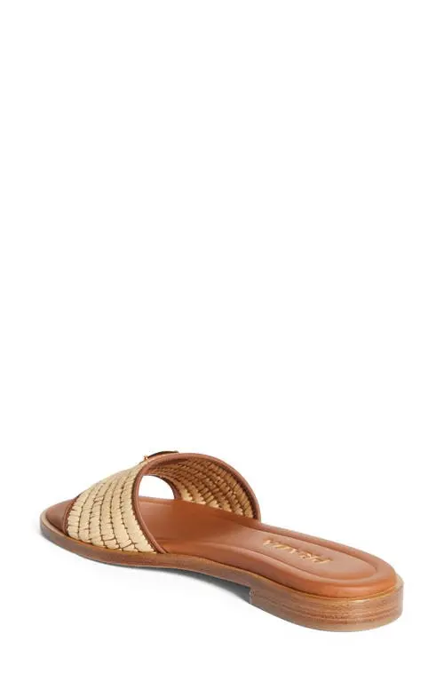 Prada Raffia Slide Sandal - Naturale