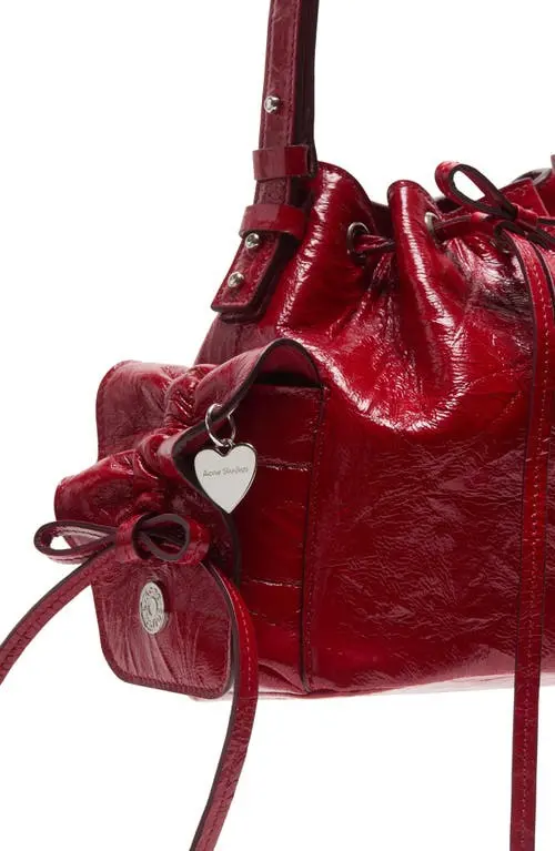 Acne Studios Mini Multipocket Crinkled Leather Bucket Bag