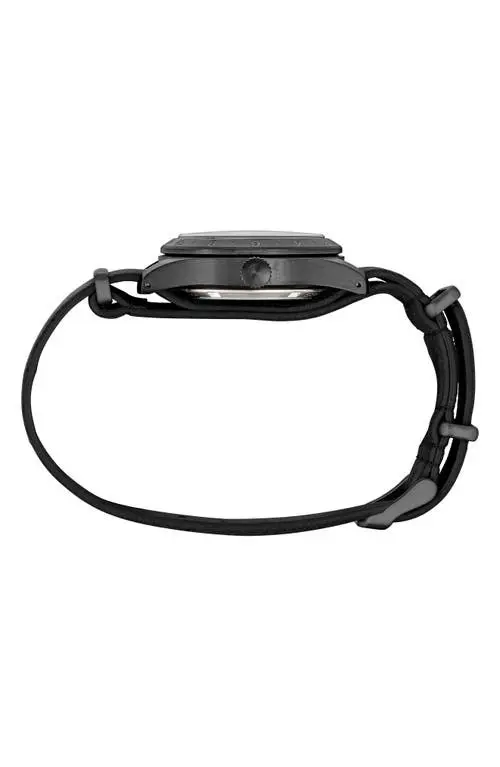 SEIKO WATCHES 5 Sports Gmt Automatic Leather Strap Watch