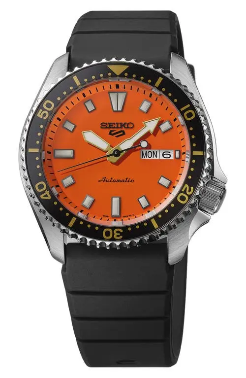 SEIKO WATCHES 5 Sports Automatic Strap Watch - Orange