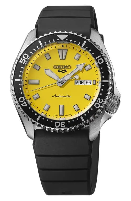 SEIKO WATCHES 5 Sports Automatic Strap Watch - Yellow