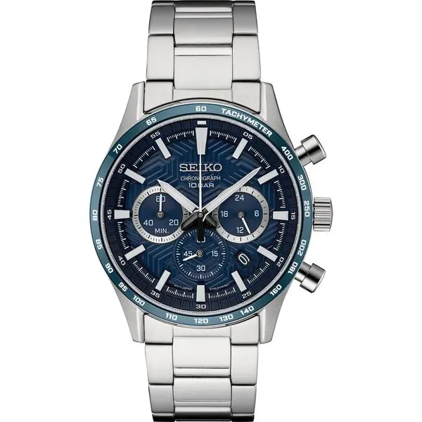 SEIKO WATCHES Essentials Chronograph Bracelet Watch - Blue