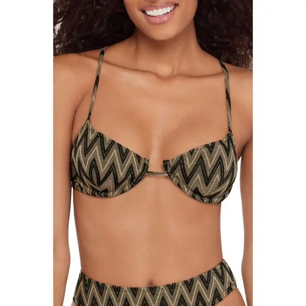 Steve Madden Metallic Underwire Bikini Top