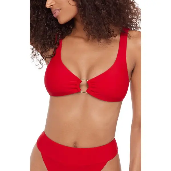 Steve Madden O-ring Bikini Top - Cherry Red