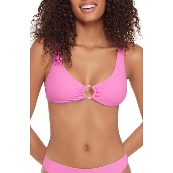 Steve Madden O-ring Bikini Top - Neon Pink
